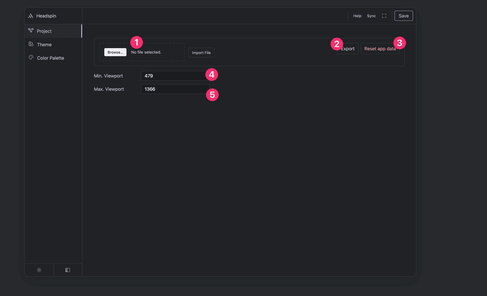 Project panel overview – Headspin UI