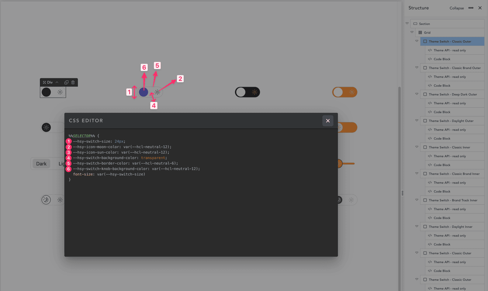 Theme switches docs – Headspin UI